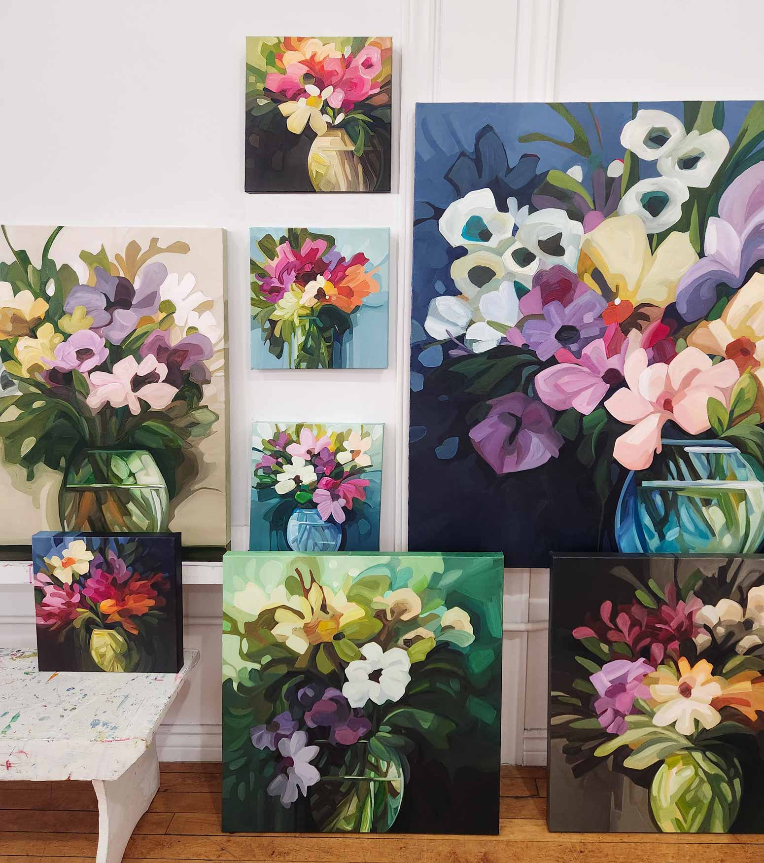 Fleury modern flower paintings | Susannah Bleasby Art
