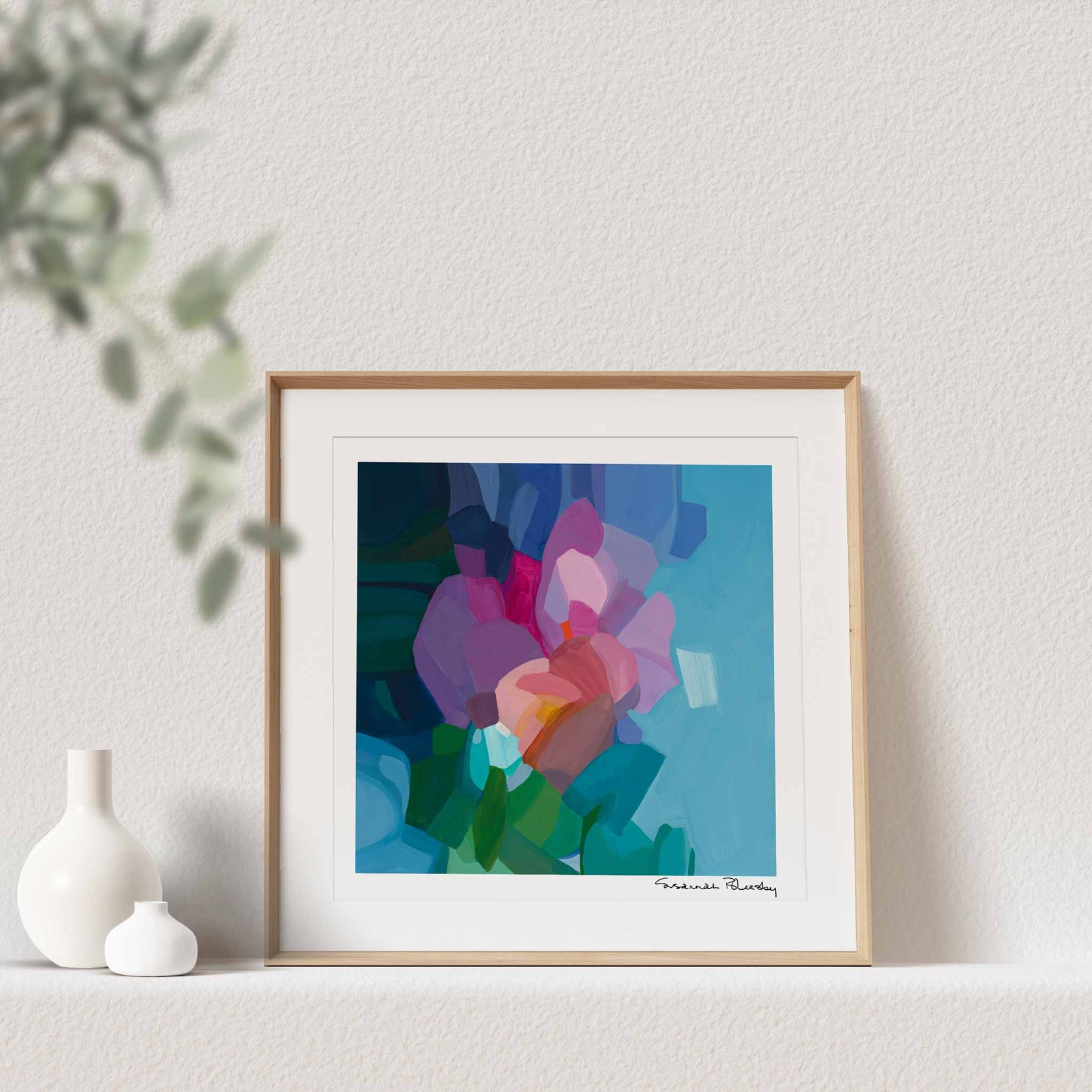 Blue abstract wall art print | Susannah Bleasby Art