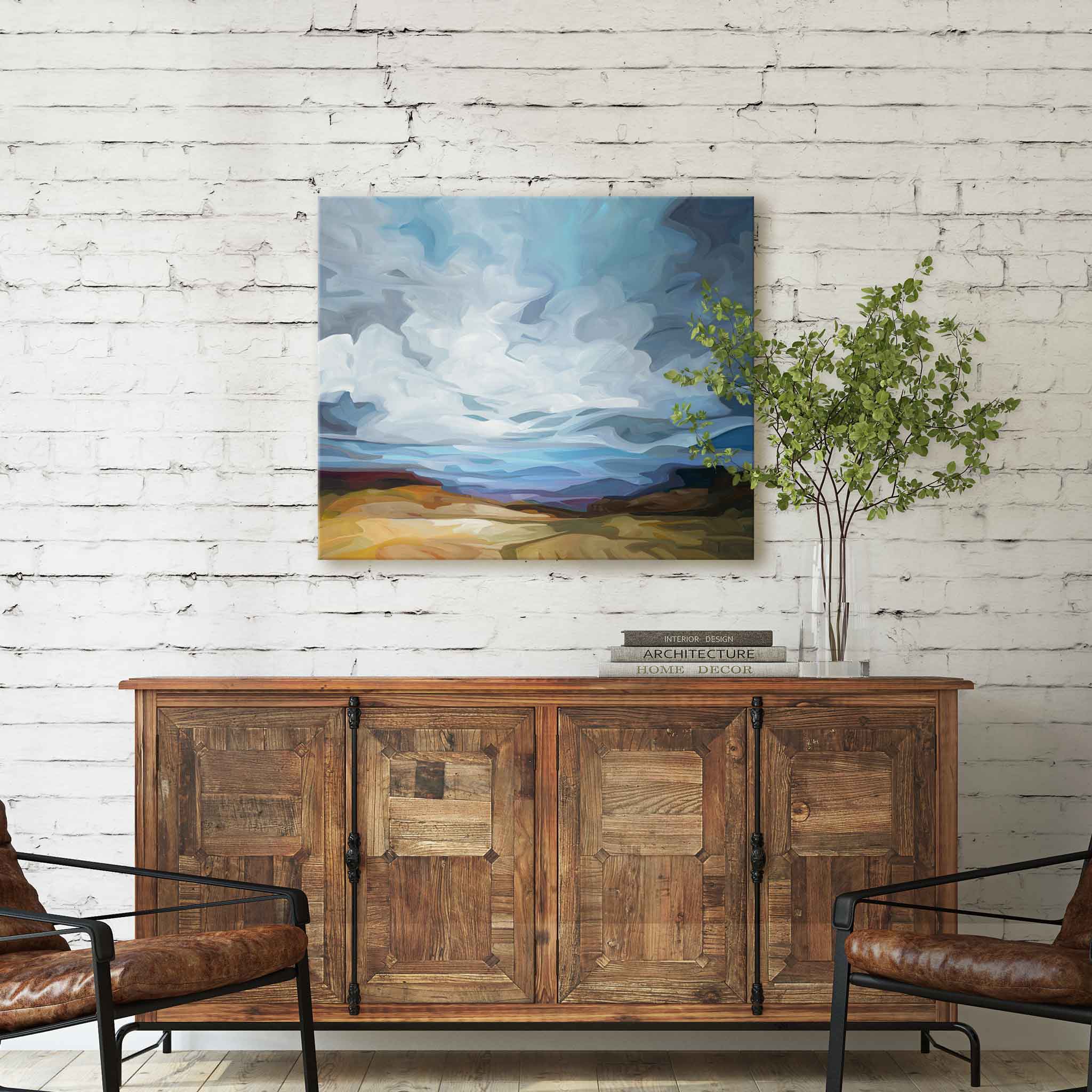 October sky painting art print | Susannah Bleasby