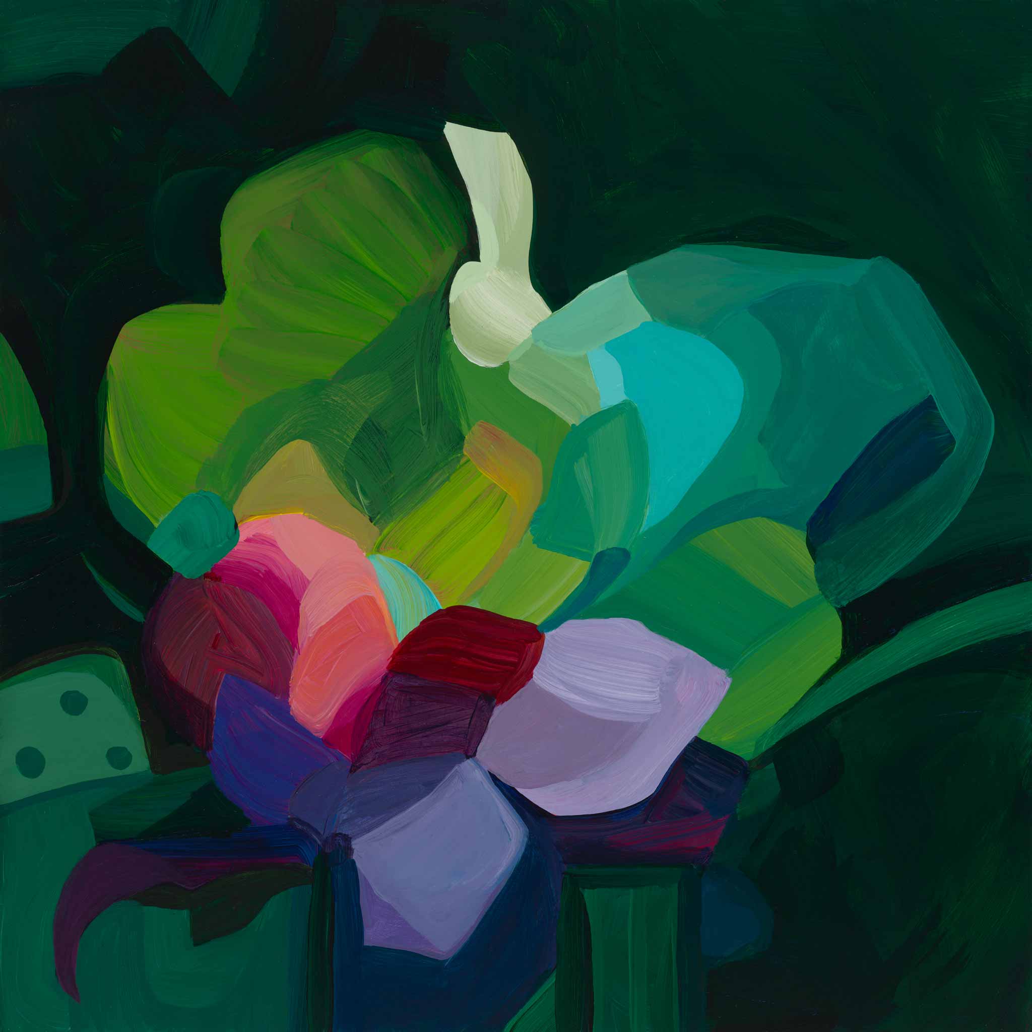 Dark Emerald abstract art print | Susannah Bleasby