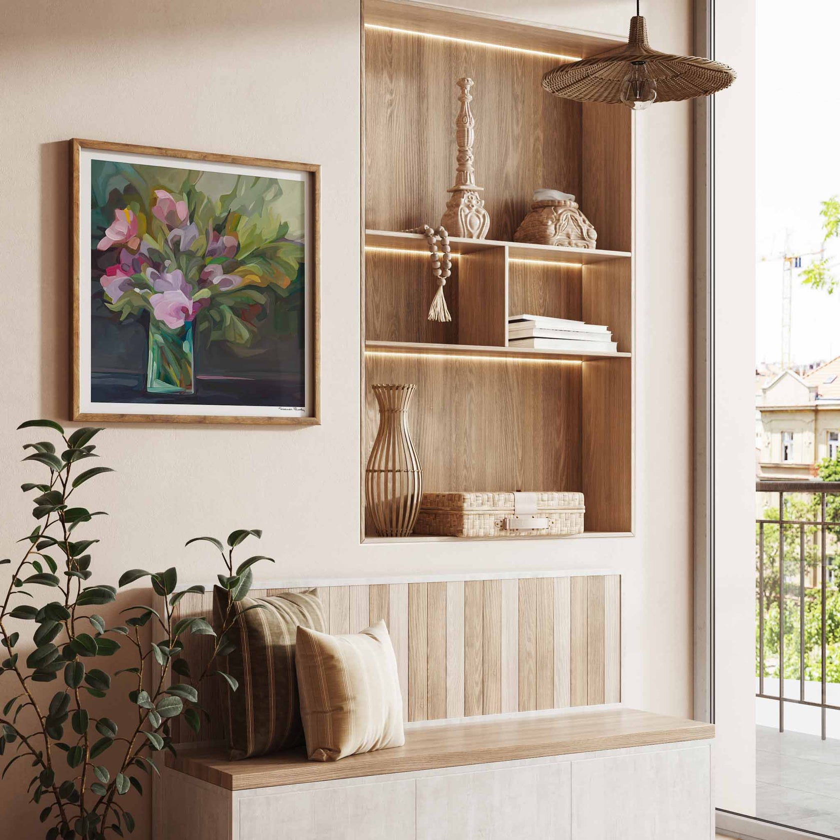 'Lilah' purple floral art print | Susannah Bleasby