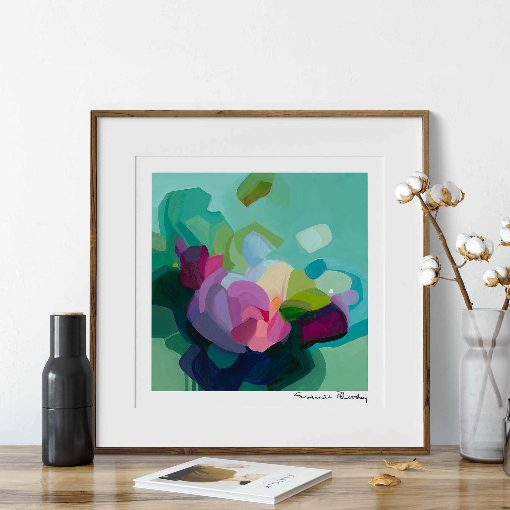 Mint Teal abstract wall art print | Susannah Bleasby
