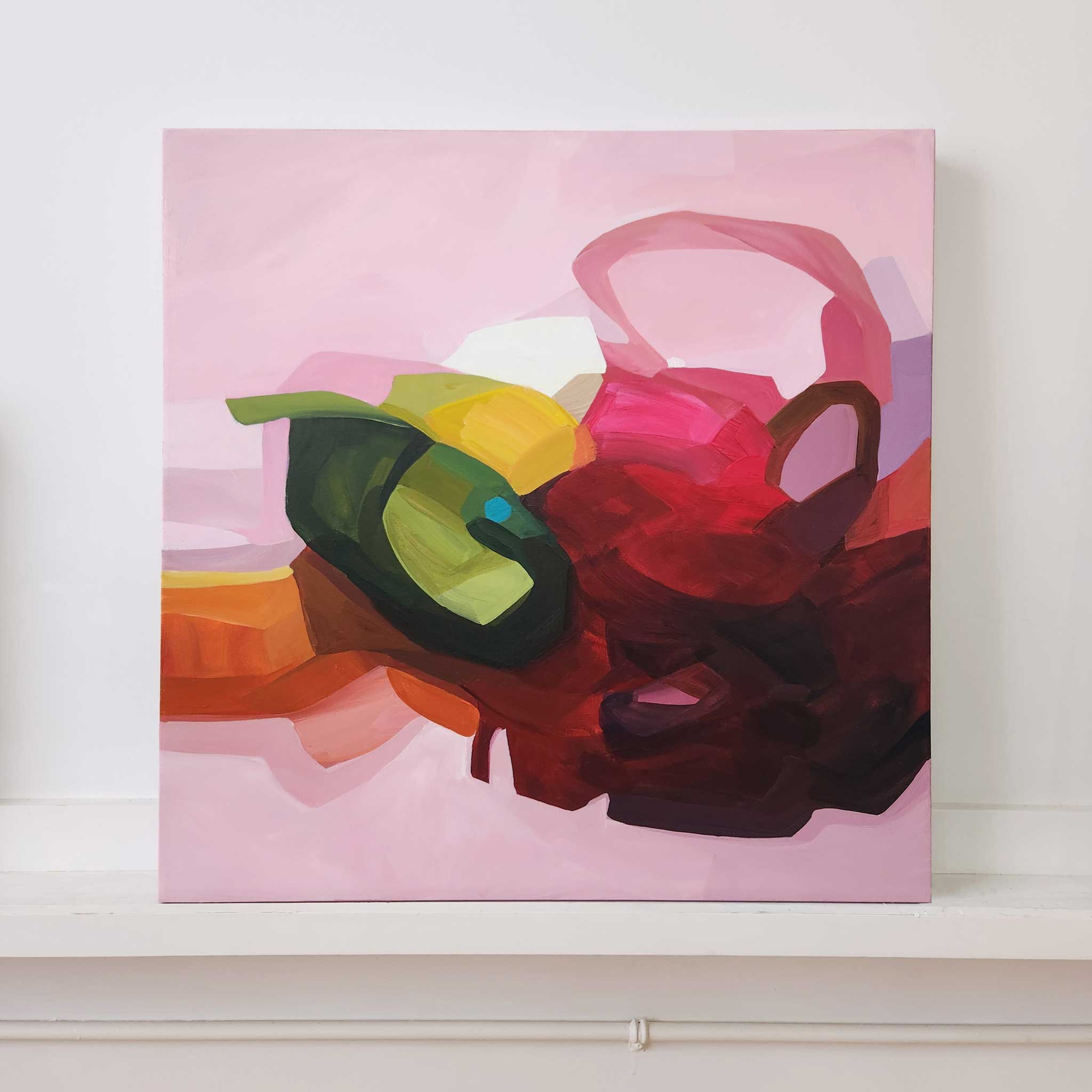 Pink Elephant abstract painting | Susannah Bleasby