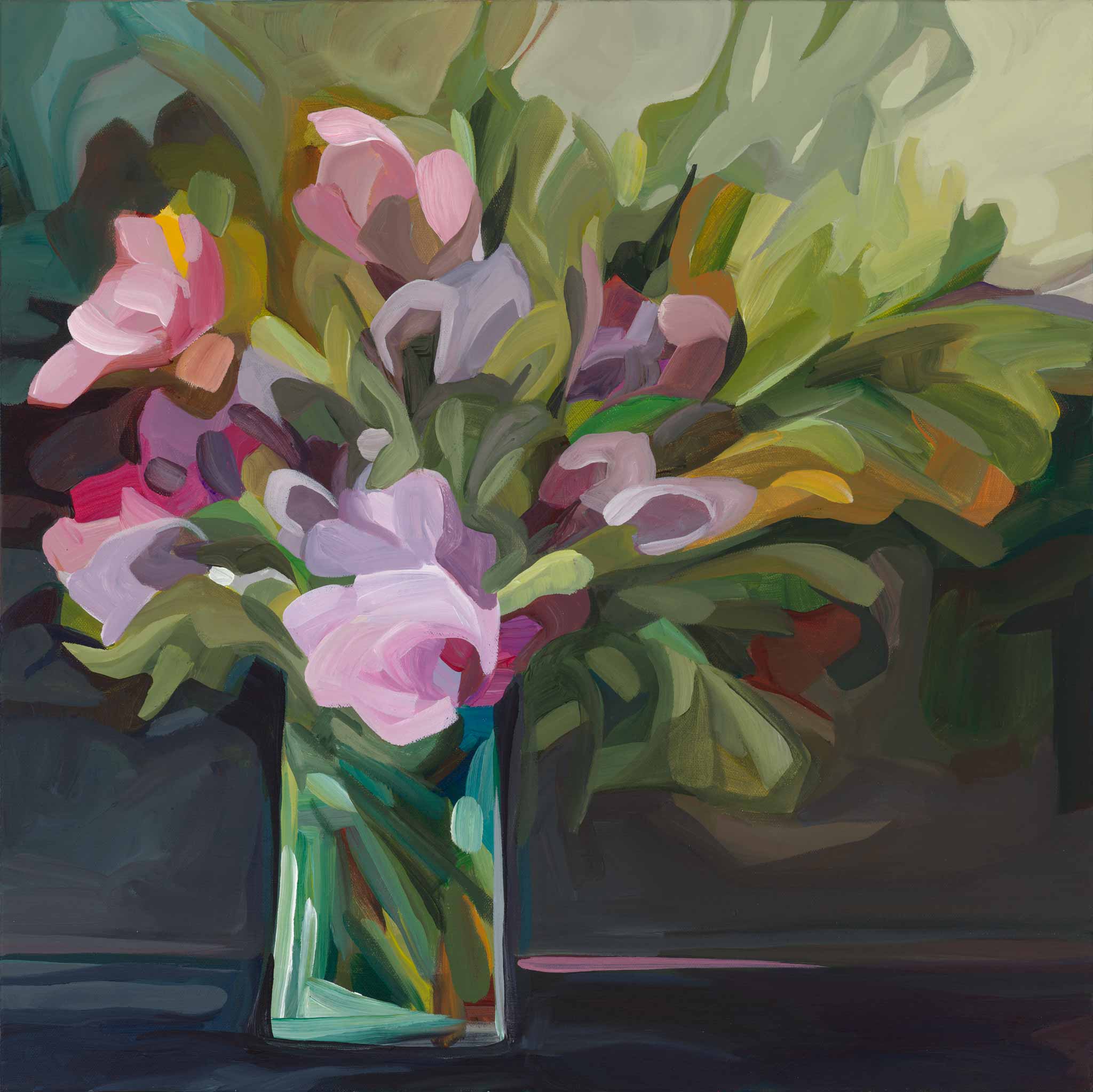 'Lilah' purple floral art print | Susannah Bleasby